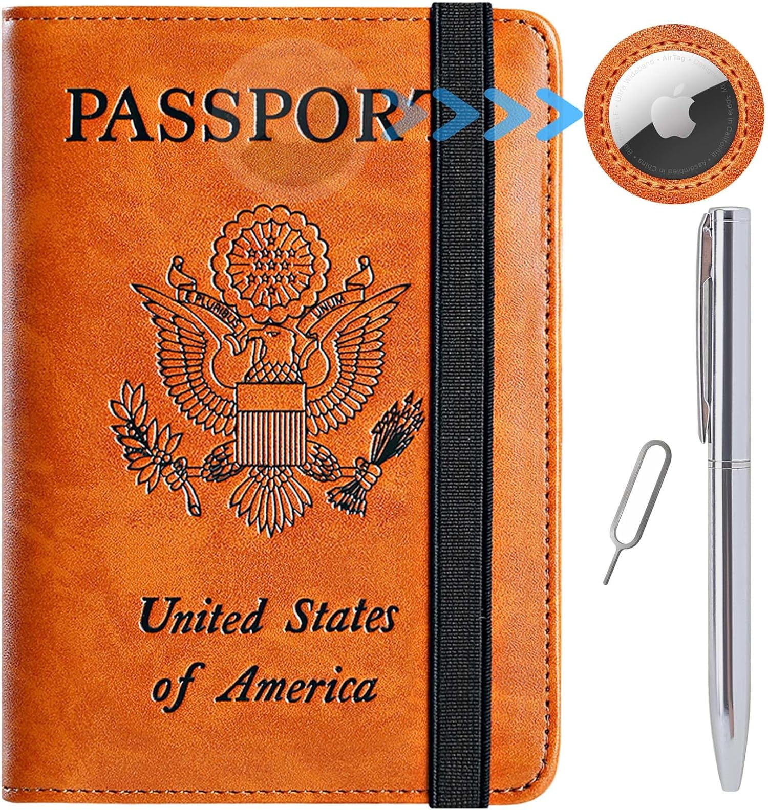 Airtag Passport Holder Cover Wallet Travel Essentials RFID Blocking ...