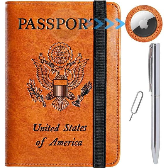 Airtag Passport Holder Cover Wallet Travel Essentials RFID Blocking ...