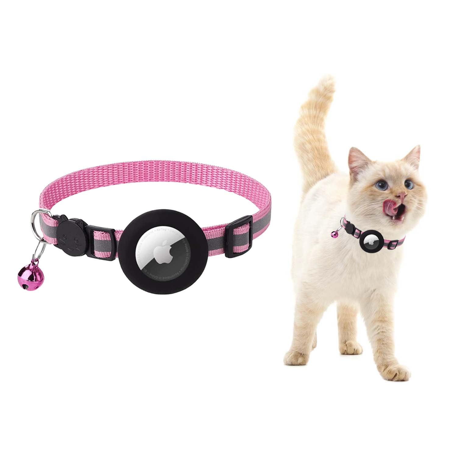 Airtag Pet Collar with Bell and Safety Buckle, Apple Airtag Collar with ...
