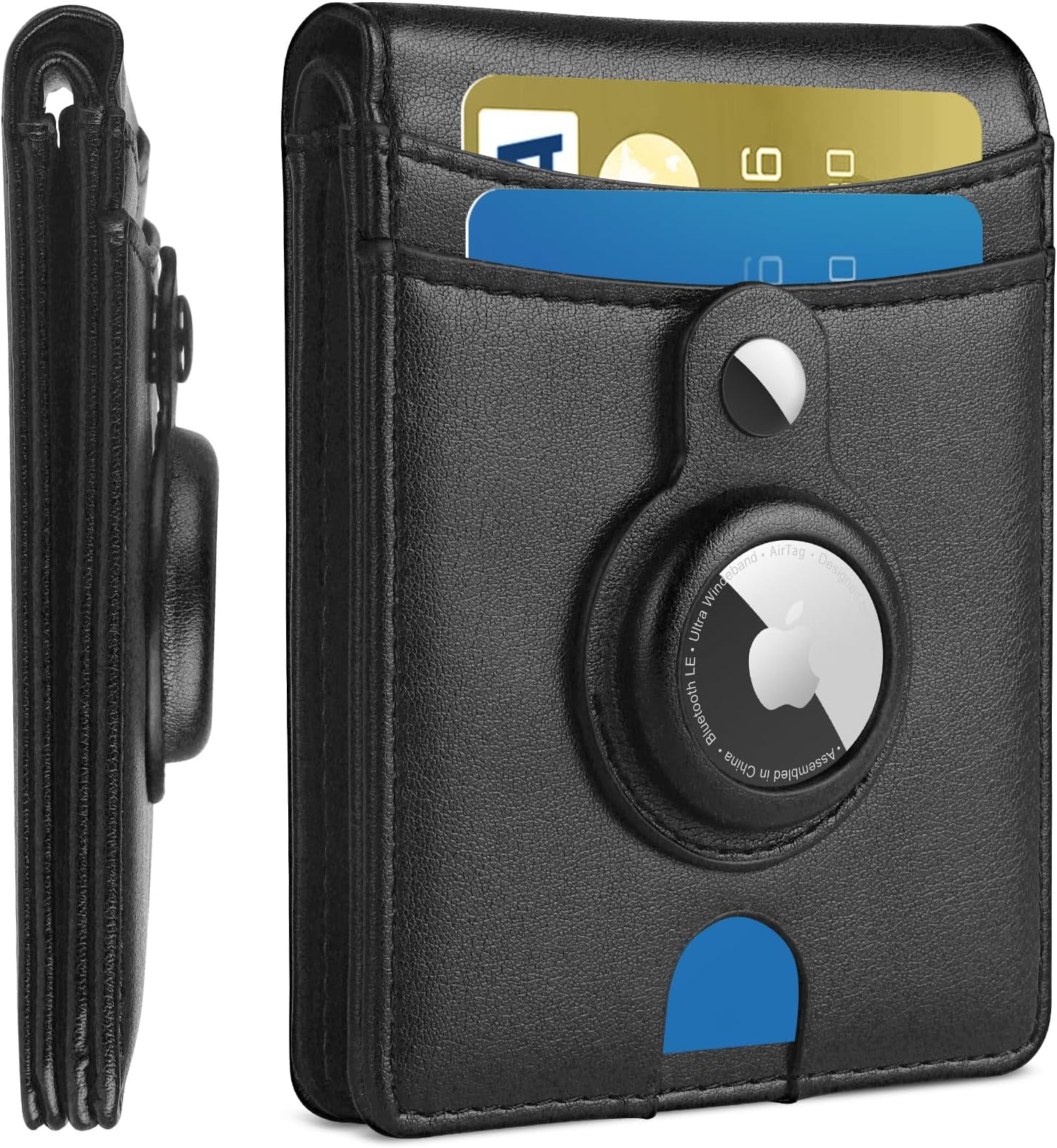 Airtag Wallet for Men, Slim Leather Mens Wallet with Airtag Holder, 10 ...