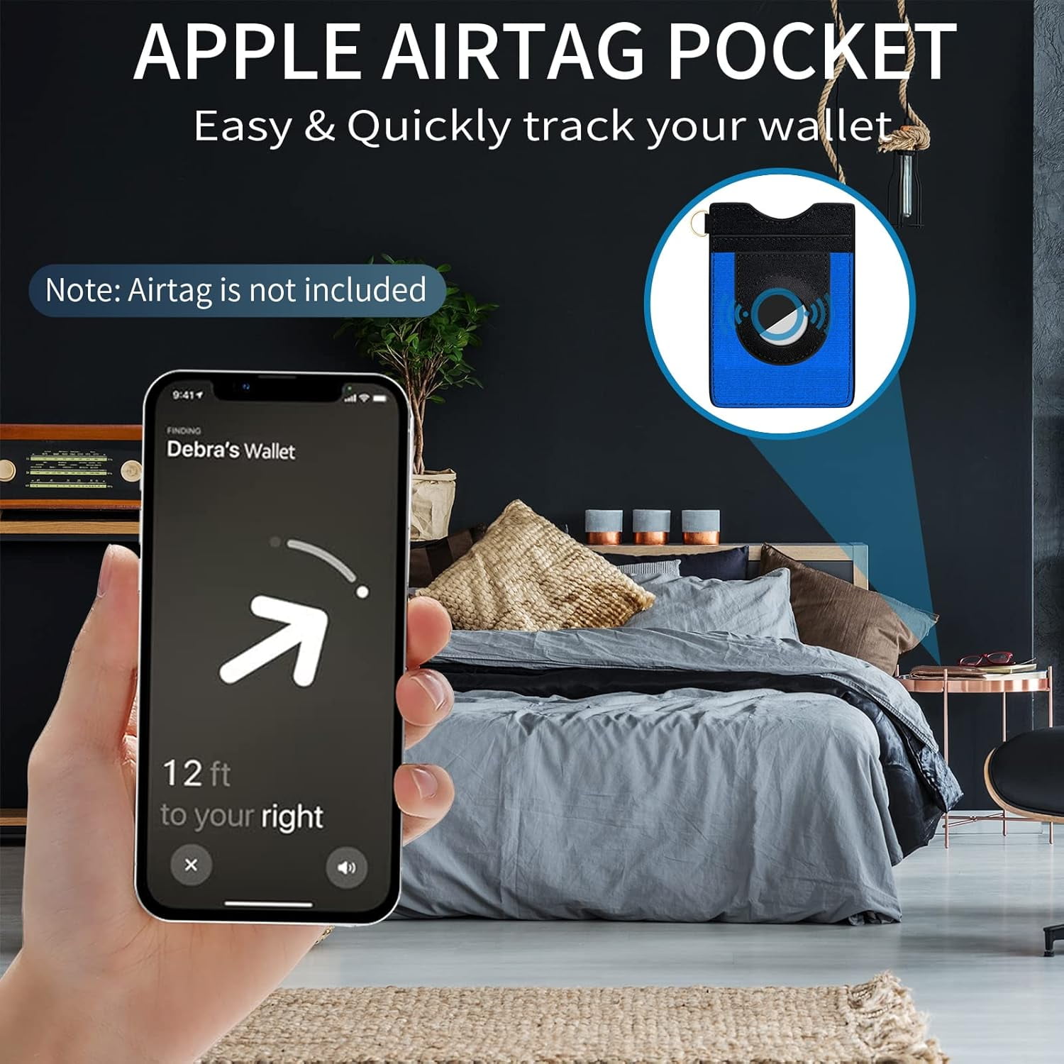 Airtag Wallet, Slim Minimalist Front Pocket Wallet With Airtag Holder ...