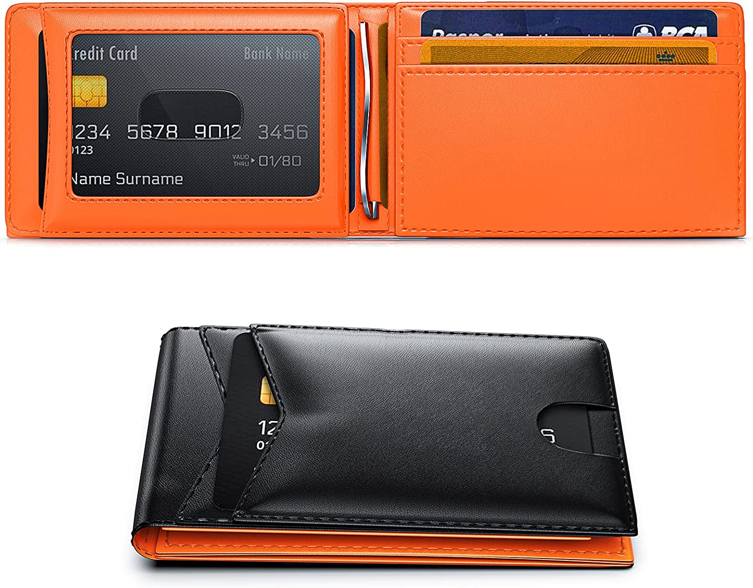 Airtag Wallet for Men Slim Bifold,Mens Wallets Bifold Leather Rfid ...