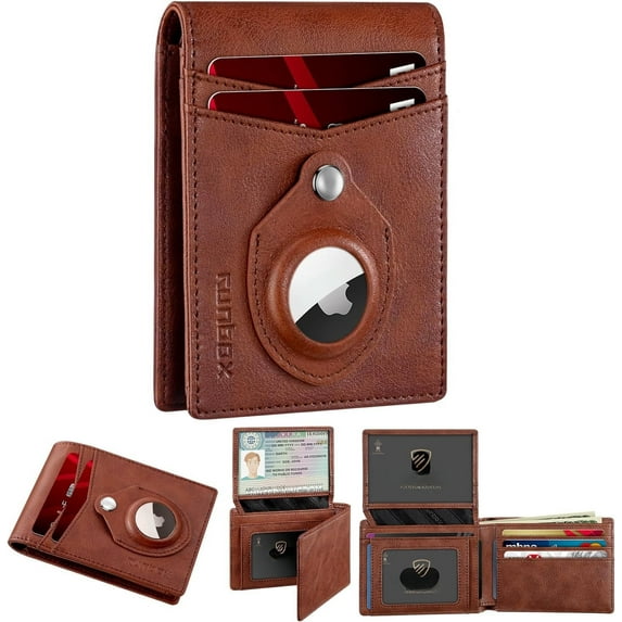 Airtag Wallet for Men Slim Rfid Leather 2 ID Window Gifts for Men ...