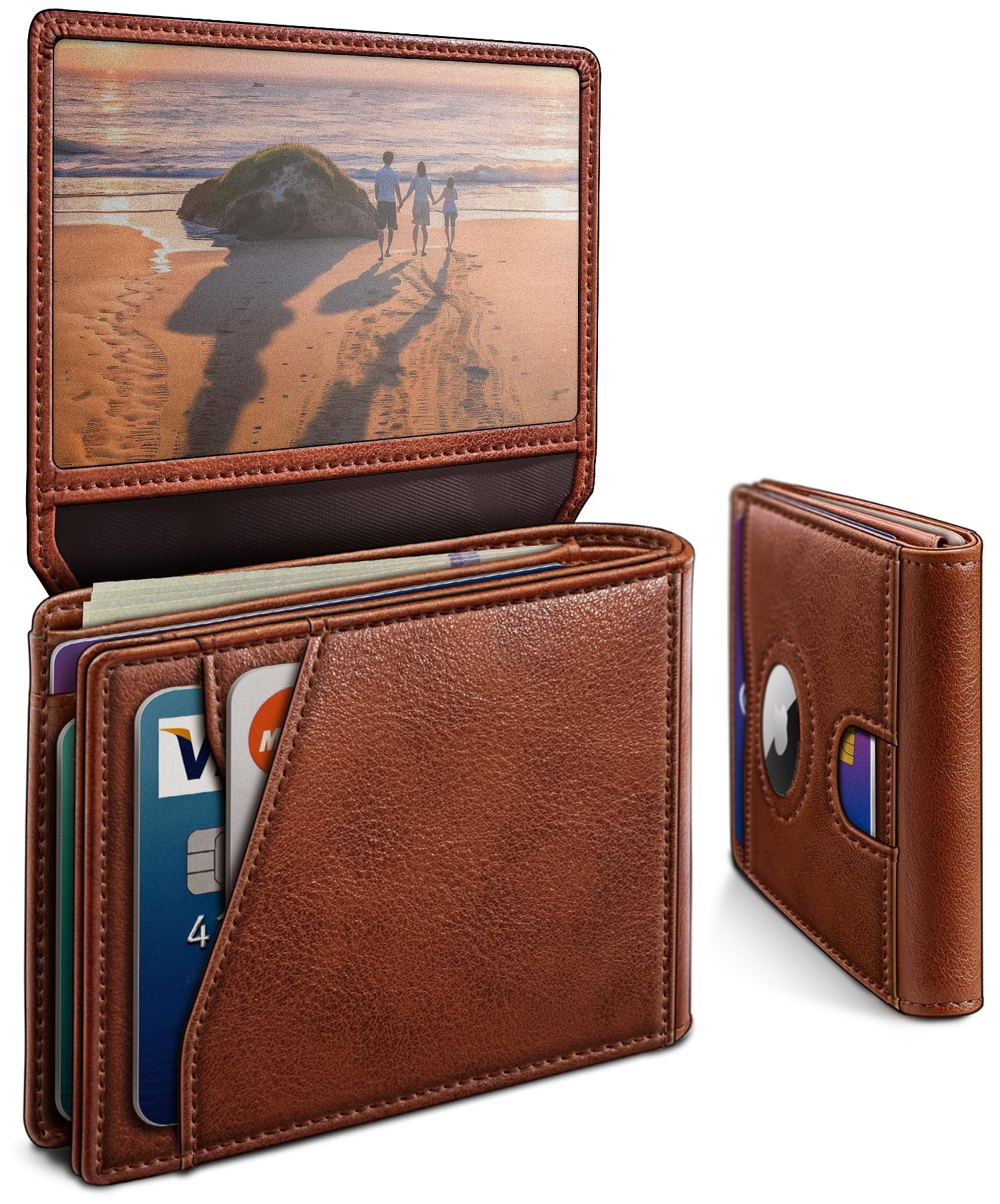 Airtag Wallet for Men,with Cash Pocket 2 ID Window 13 Cards,Slim ...