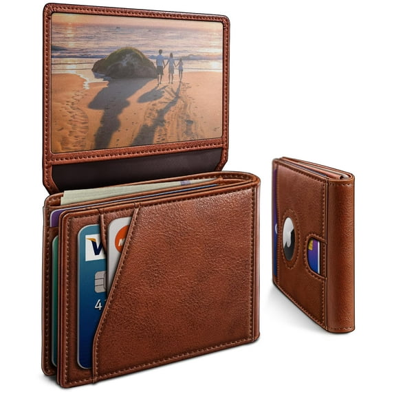 Airtag Wallet for Men,with Cash Pocket 2 ID Window 13 Cards,Slim ...