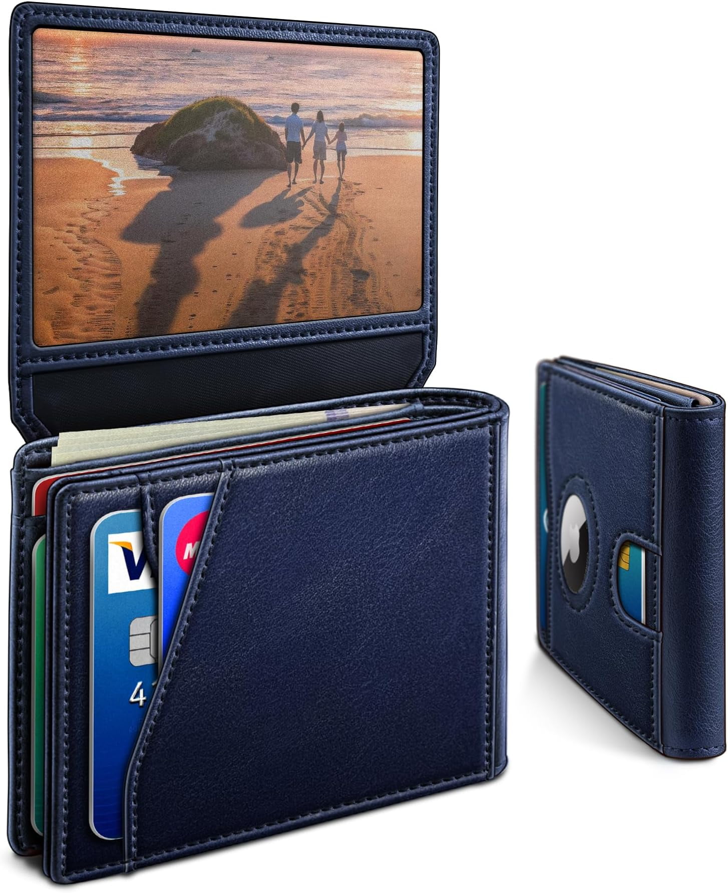 Airtag Wallet for Men,with Pocket 2 ID Window 13 Cards,Slim Leather ...
