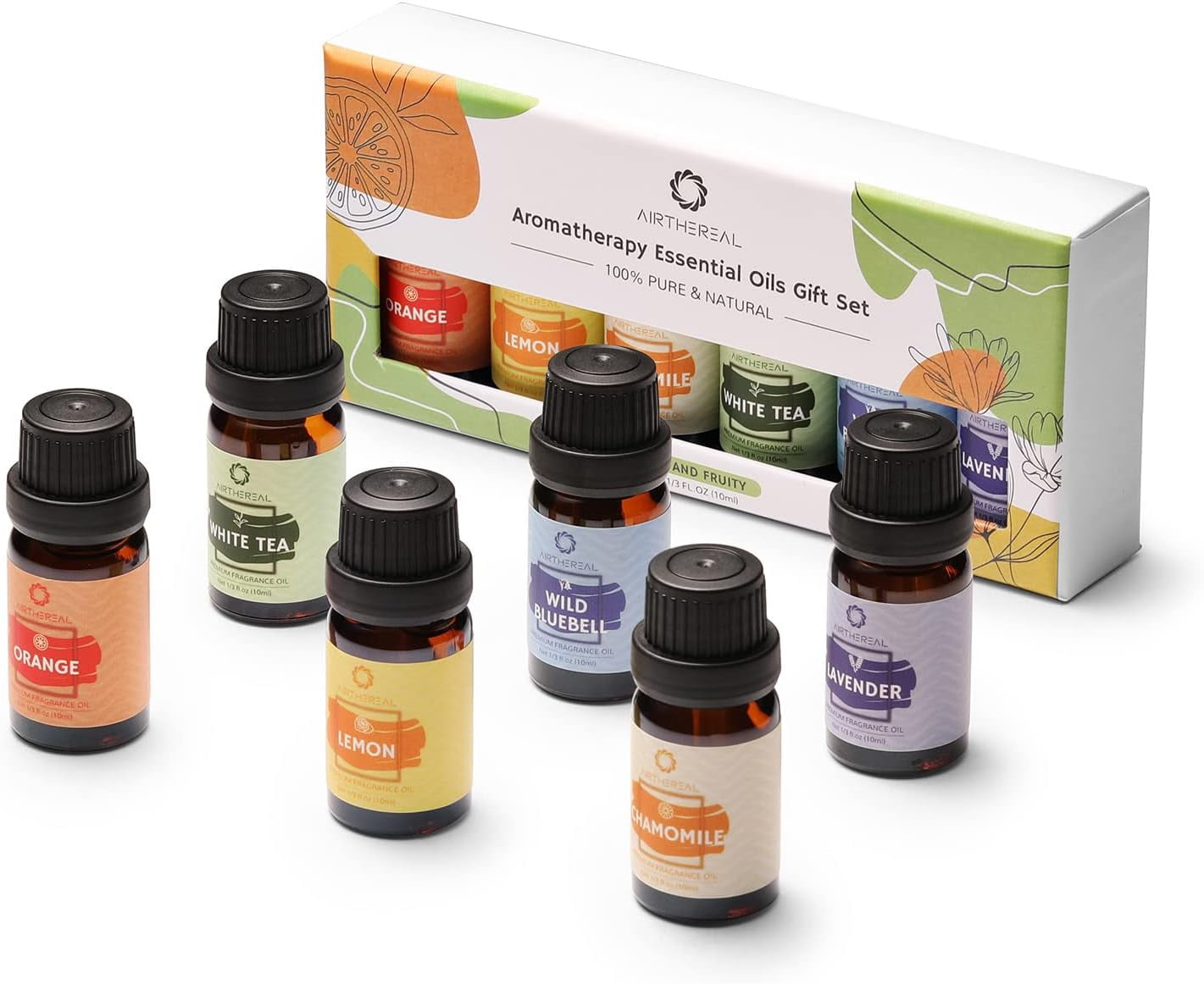Airthereal Essential Oils Gift Set, Floral and Fruity Collection - 100% Pure Natural, 6 Scents ...