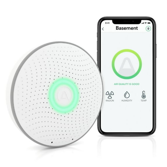 Airthings Wave Radon, Battery Operated Smart Radon Detector, Continuous ...