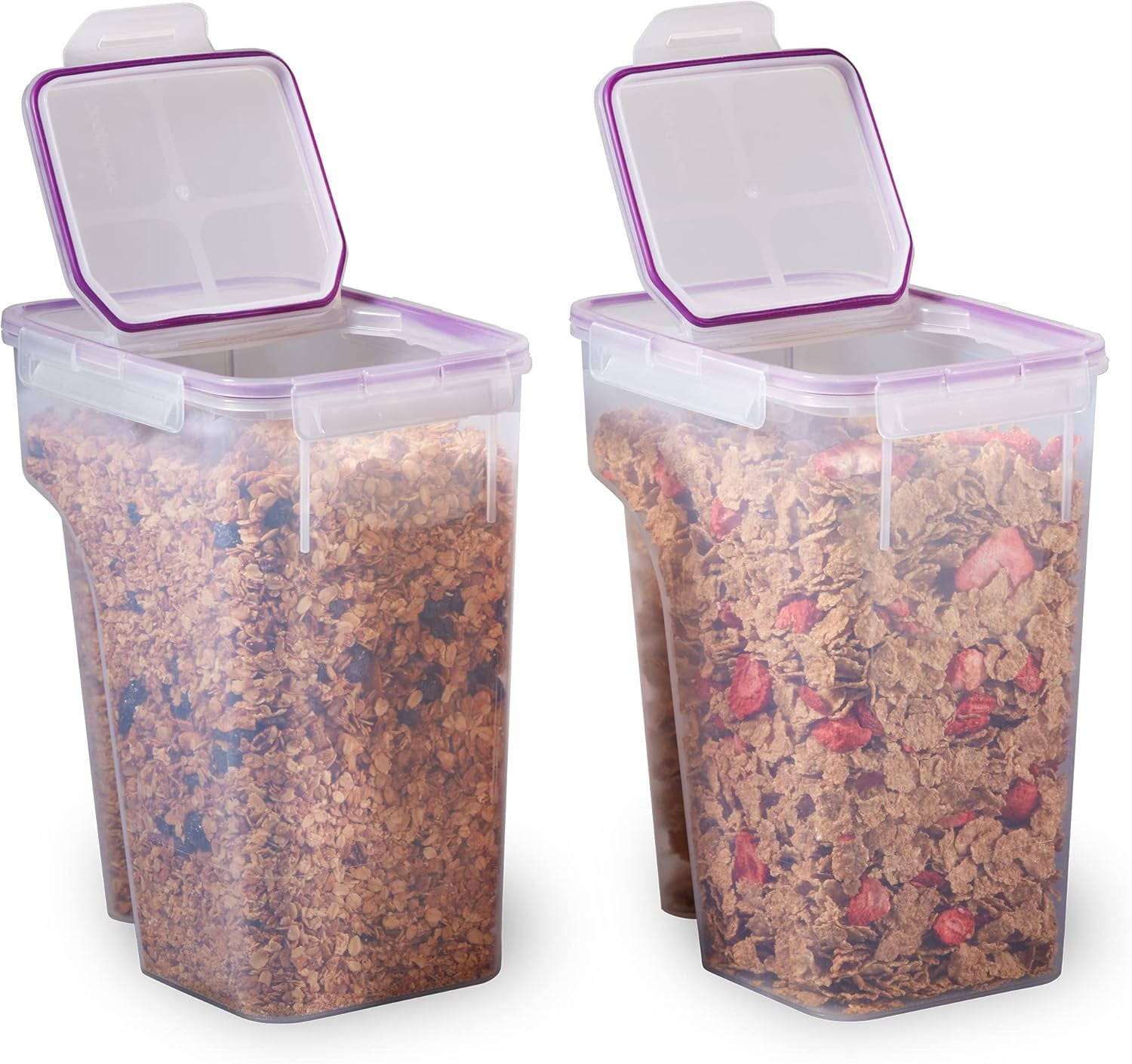 Airtight 2-Pack (22.8 Cup) Cereal Dispenser Storage Containers, Flip ...