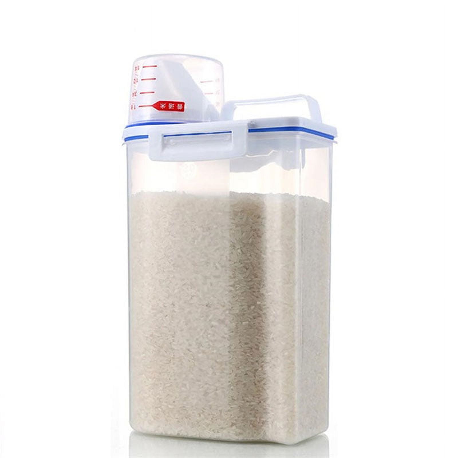 Airtight 2kg Rice Container with Measuring Cup for Portable Food ...