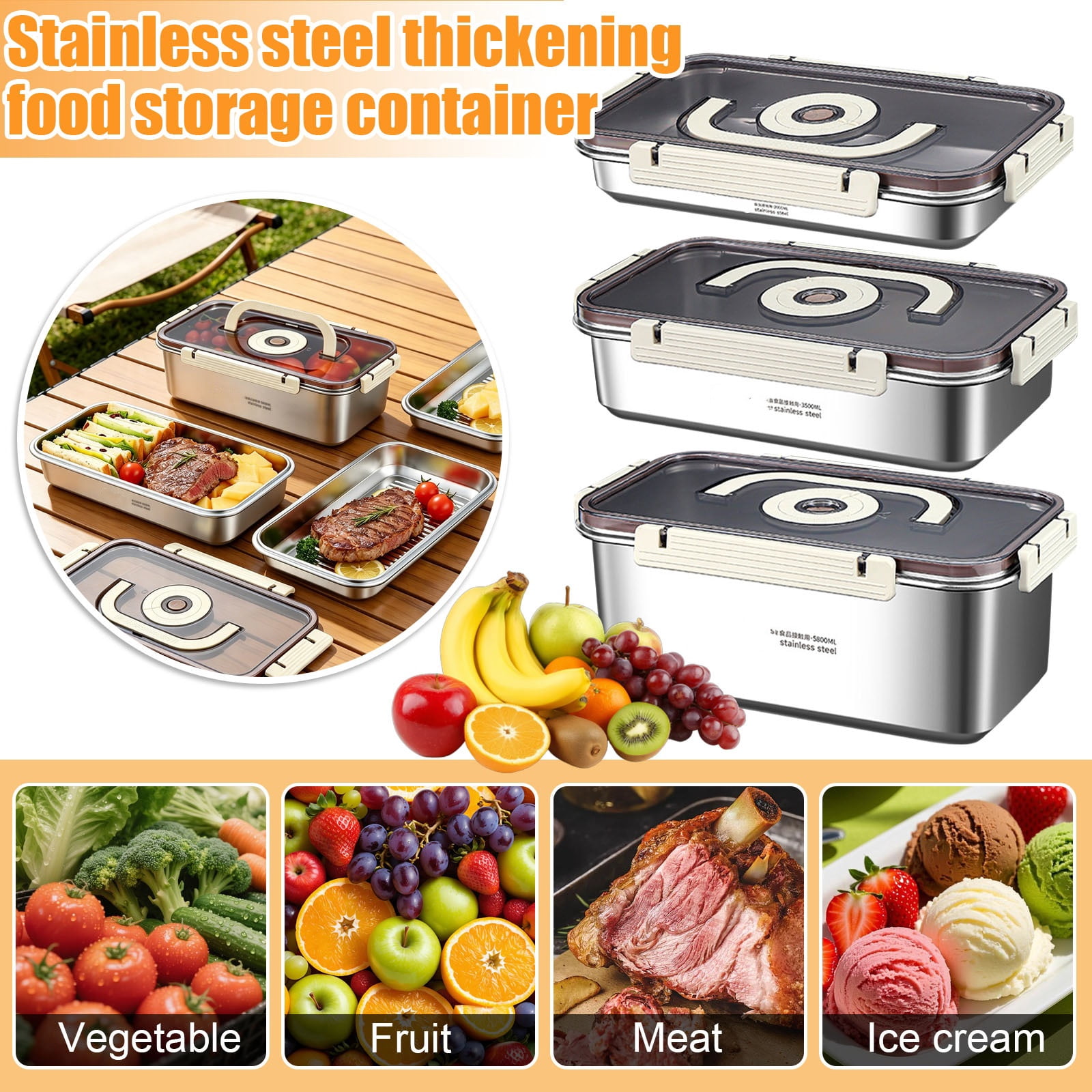 Airtight Bread Box with Time Recording Function, 316 Stainless Steel ...