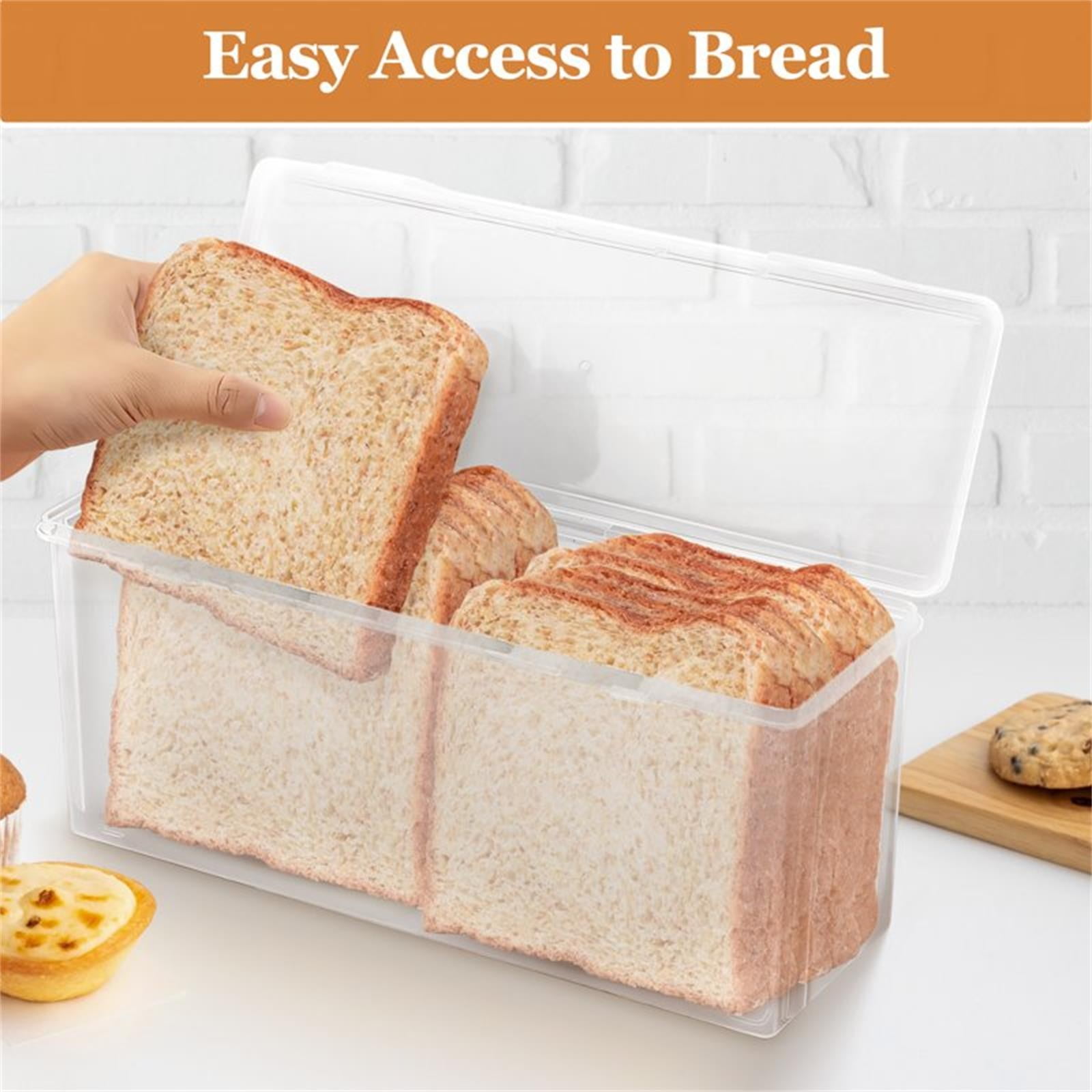 Airtight Bread Storage Container,Clear Plastic Loaf Cake Storage ...