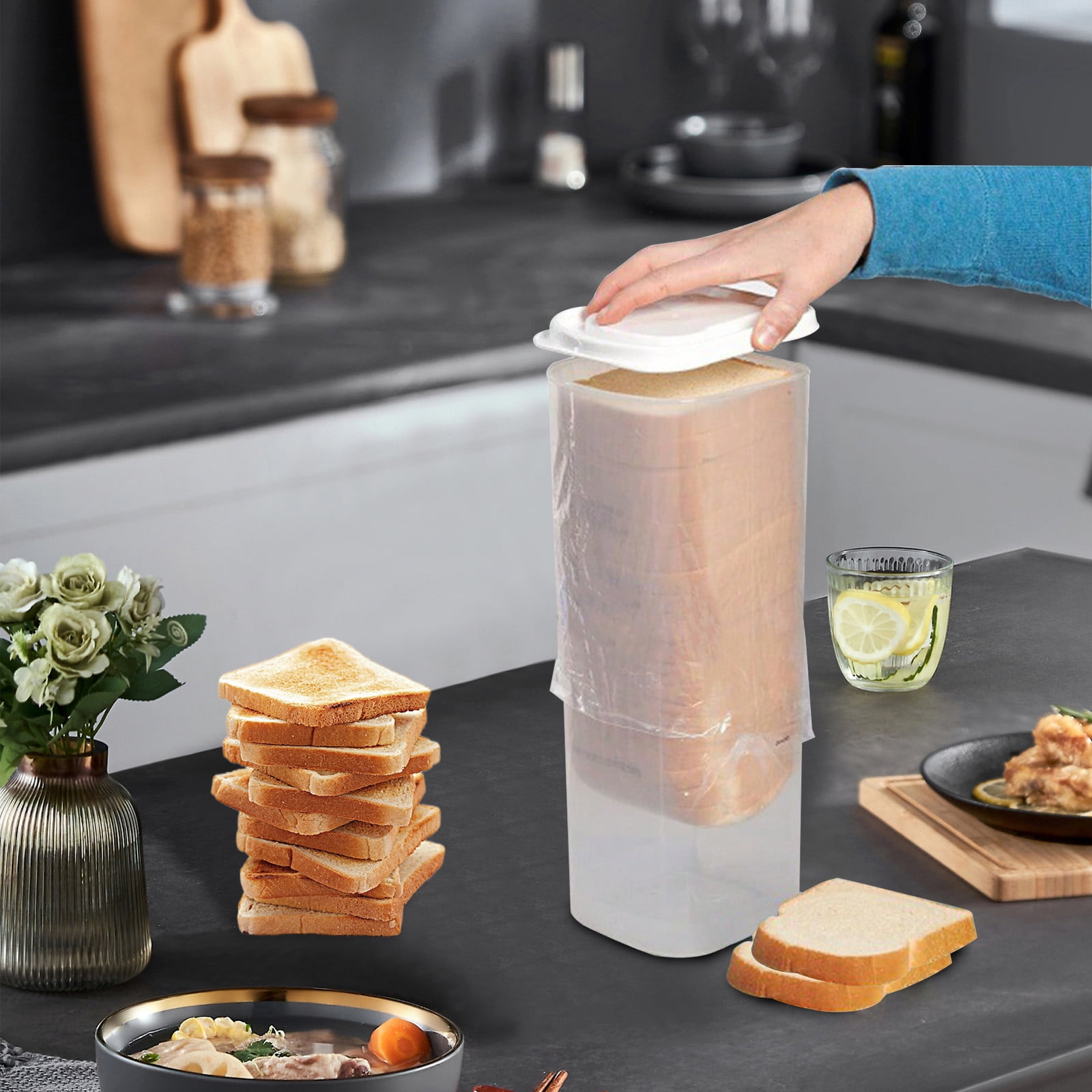 Airtight Bread Storage Container | Plastic Bread Bin & Loaf Keeper ...