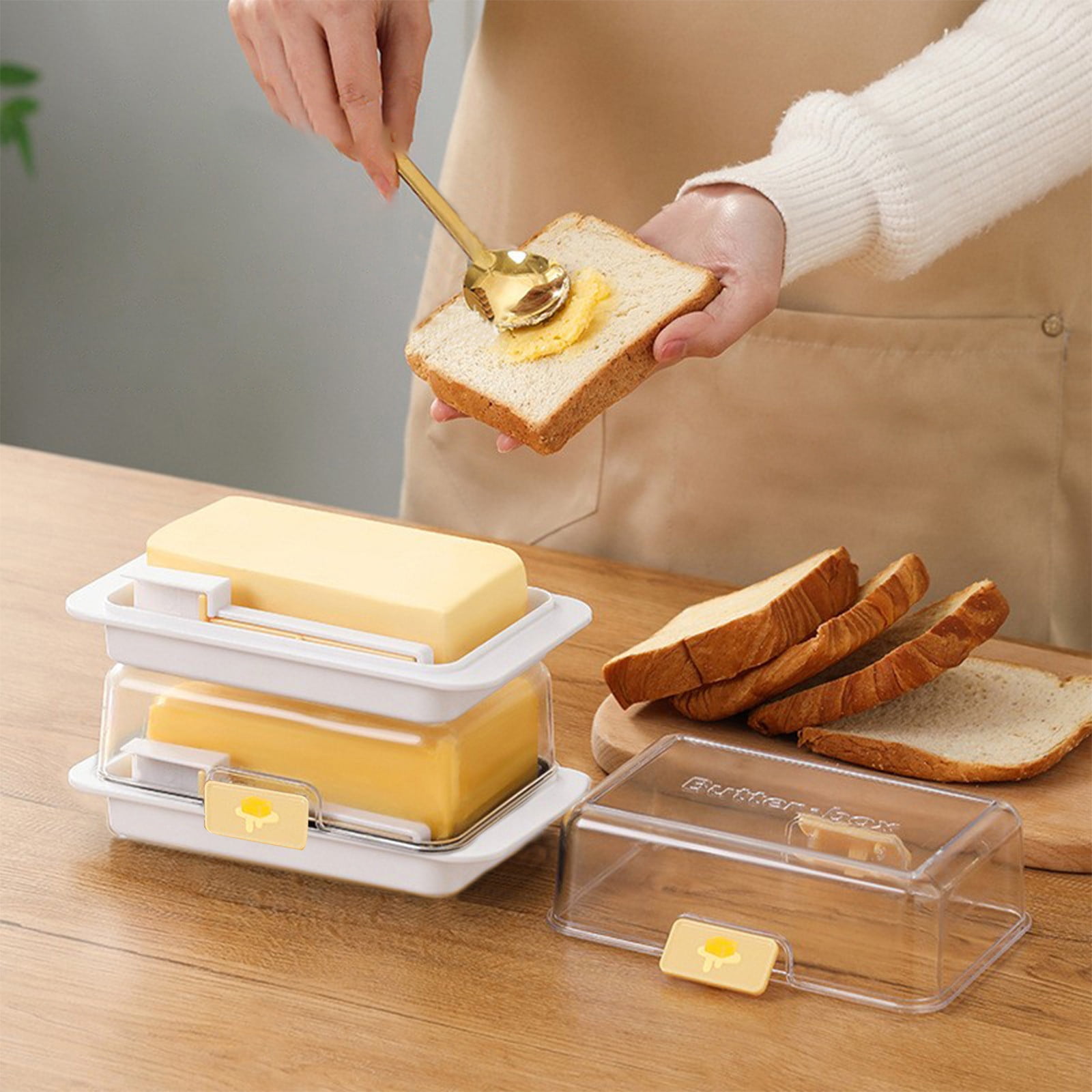 Airtight Butter Dish with Lid for Countertop and Fridge Butter Keeper ...