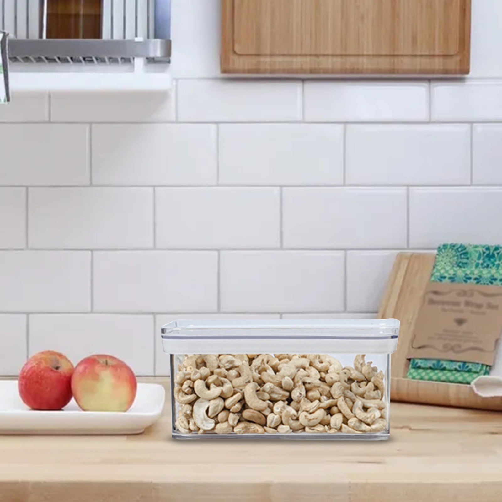 Airtight Cereal Storage Container with Lids, Clear Airtight Kitchen ...