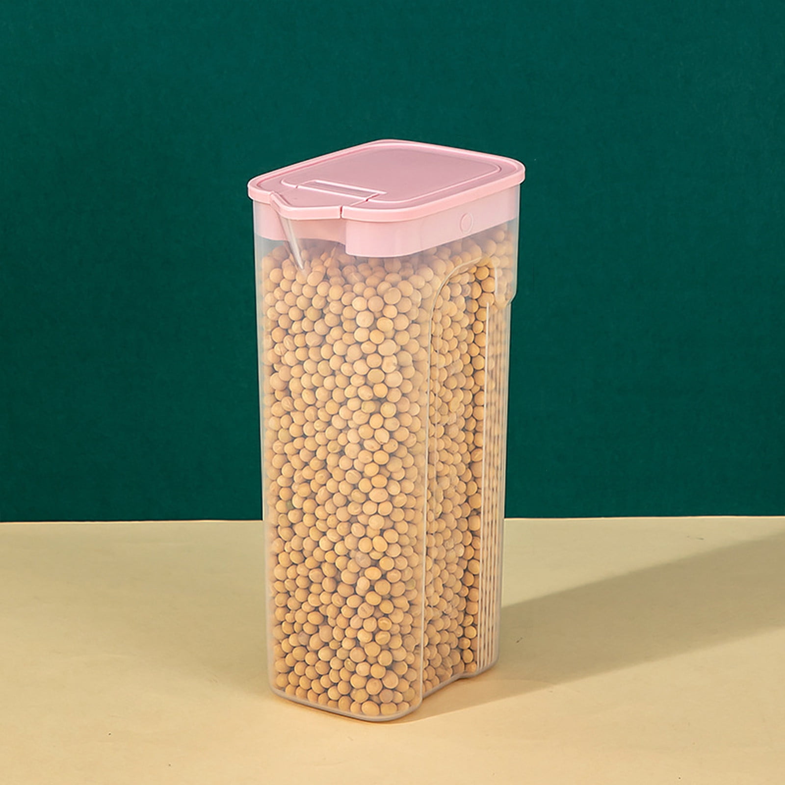 Airtight Cereal Storage Container with Lids, Clear Kitchen Food Storage ...