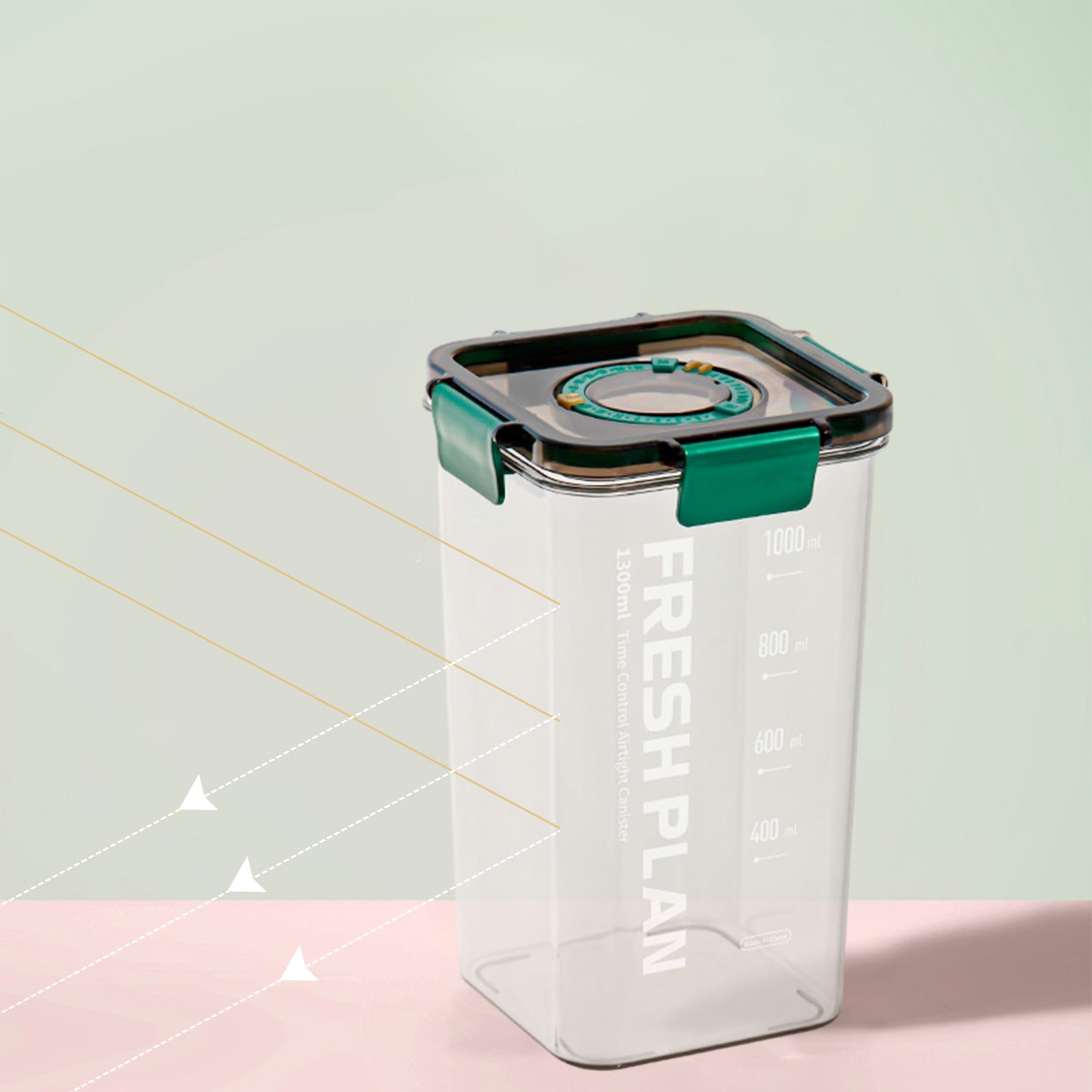 Airtight Cereal Storage Containers with Lids, Clear Kitchen Food ...