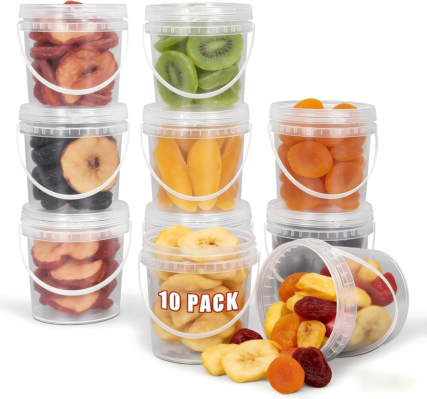 Airtight Clear Plastic Bucket with Lid, Ice Buckets for Parties ...