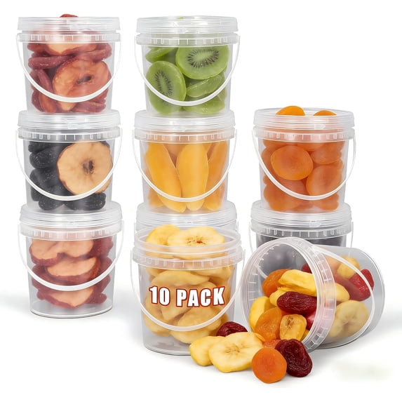 Airtight Clear Plastic Bucket with Lid, Ice Buckets for Parties ...