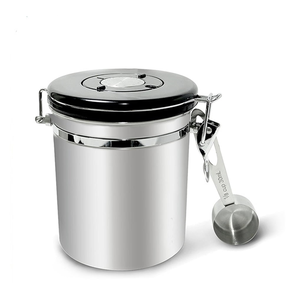 Airtight Coffee Tea Storage Container Can Stainless Steel Canister With ...