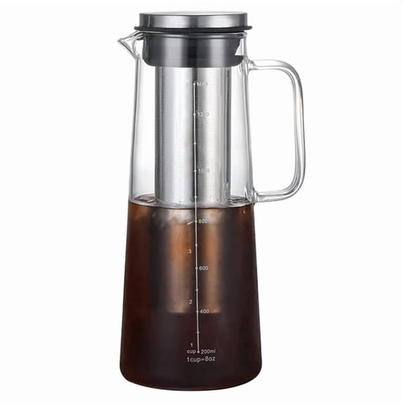 Airtight Cold Brew Iced Coffee Maker and Tea Infuser- 1.0L / 34oz Glass ...