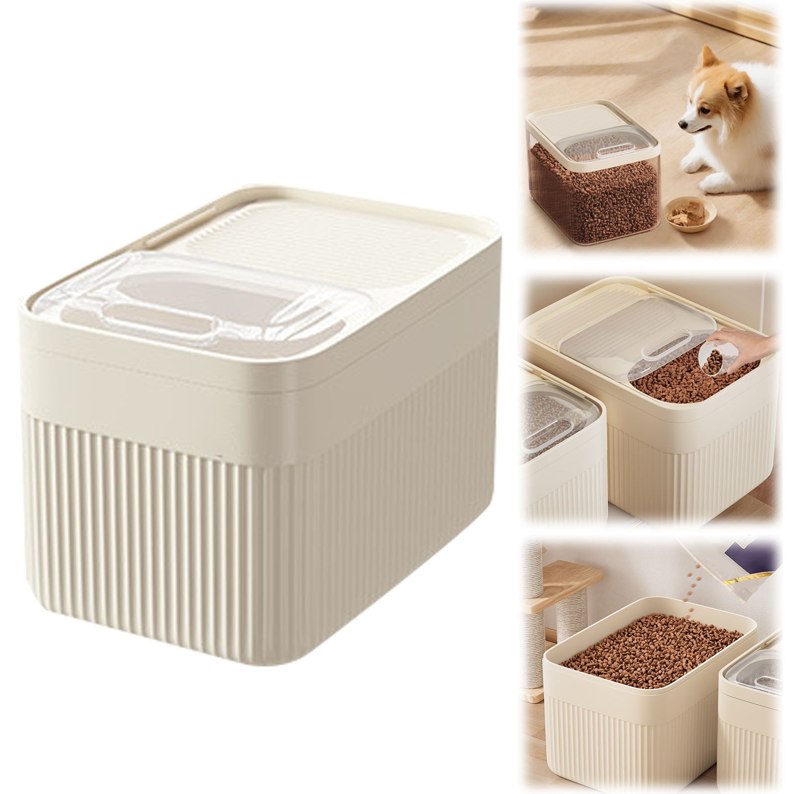 Airtight Dog Food Storage Container,Up to 10 lbs Cereal Dry Food Flour ...