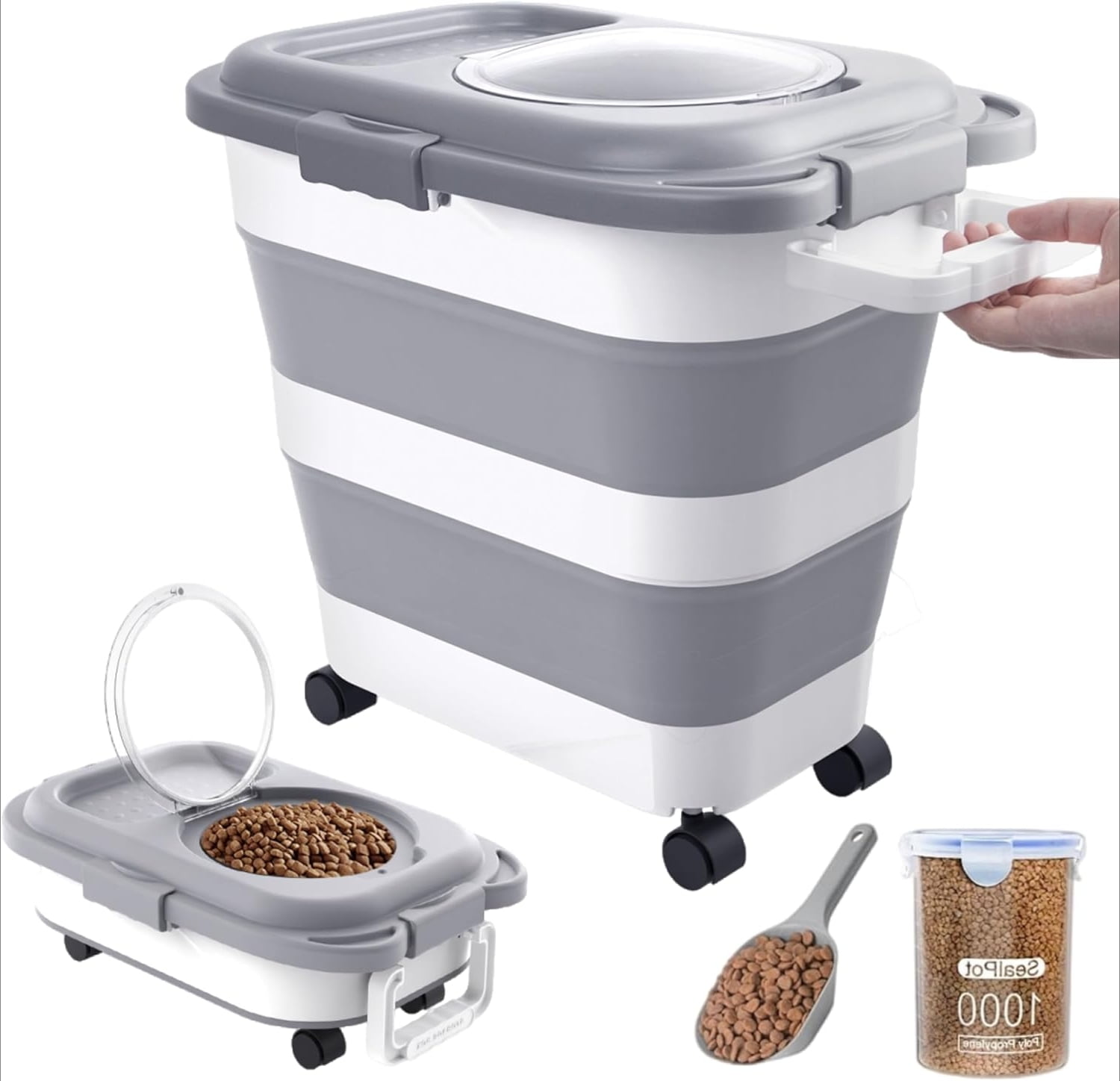 Airtight Dog Food Stroage Container,Collapsible Dog Food Containers ...