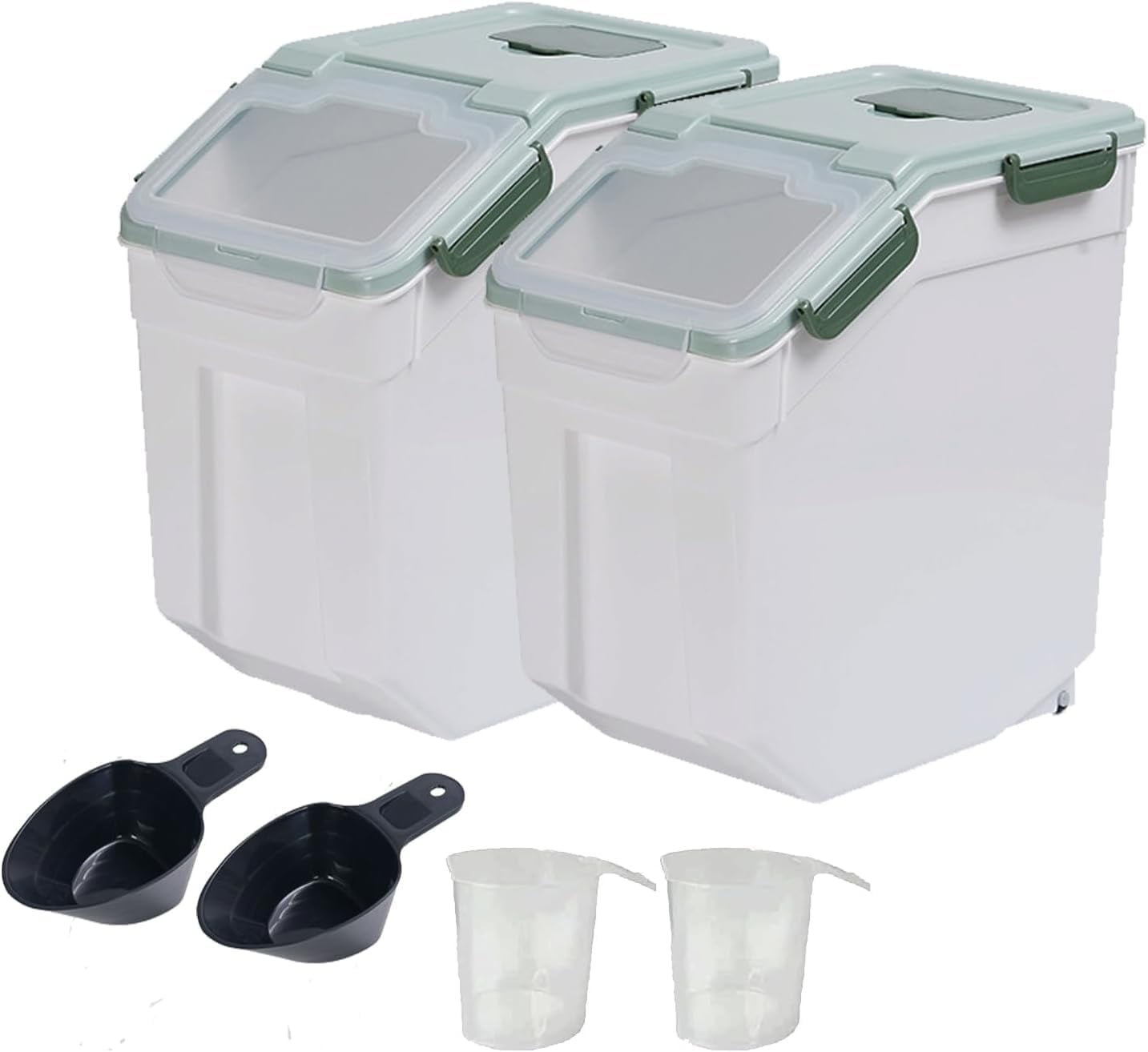 Airtight Flour Storage Container 25lb, Plastic Grain Storage Bucket ...