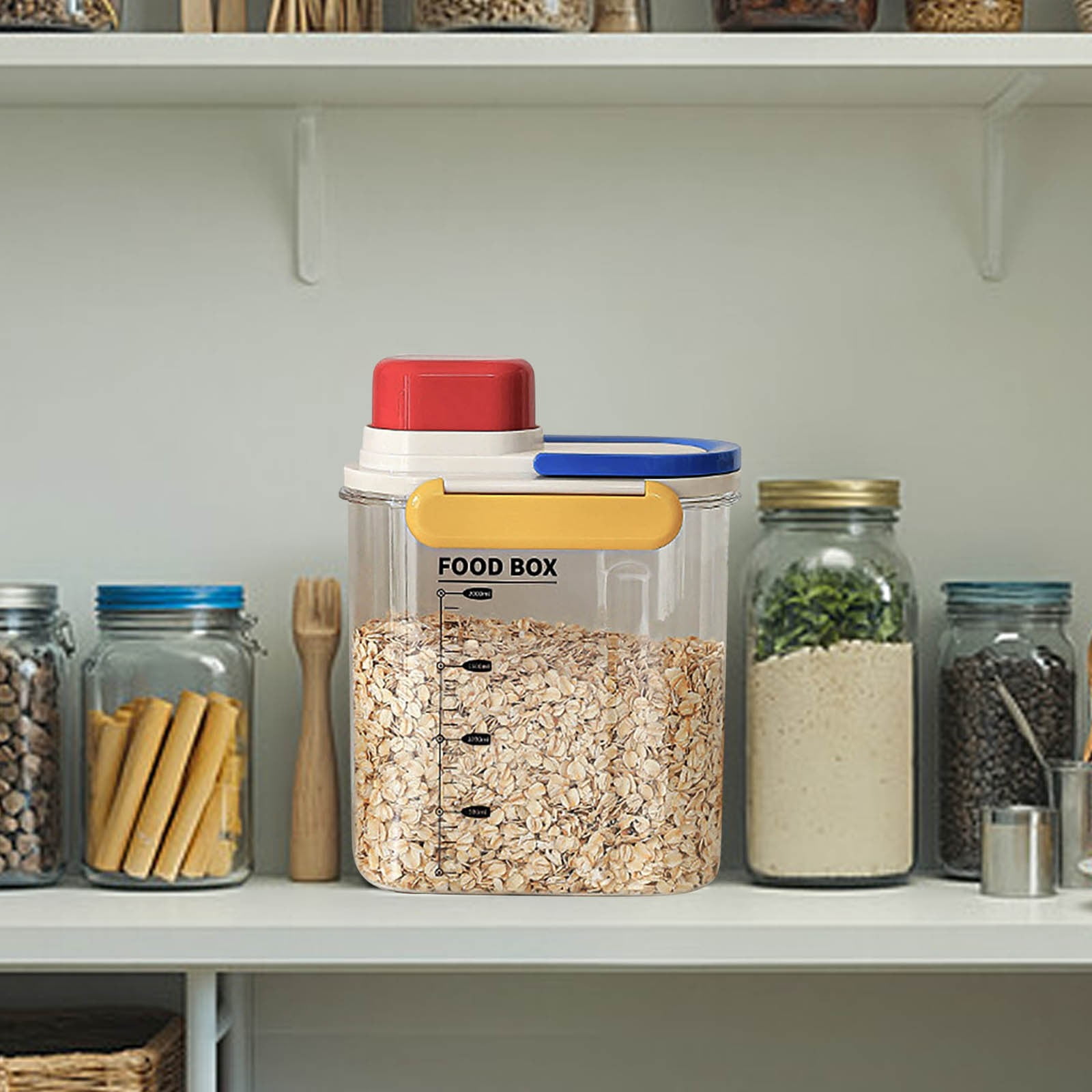 Airtight Flour Storage Container with Double Seal, 2.1-3L Plastic Grain ...