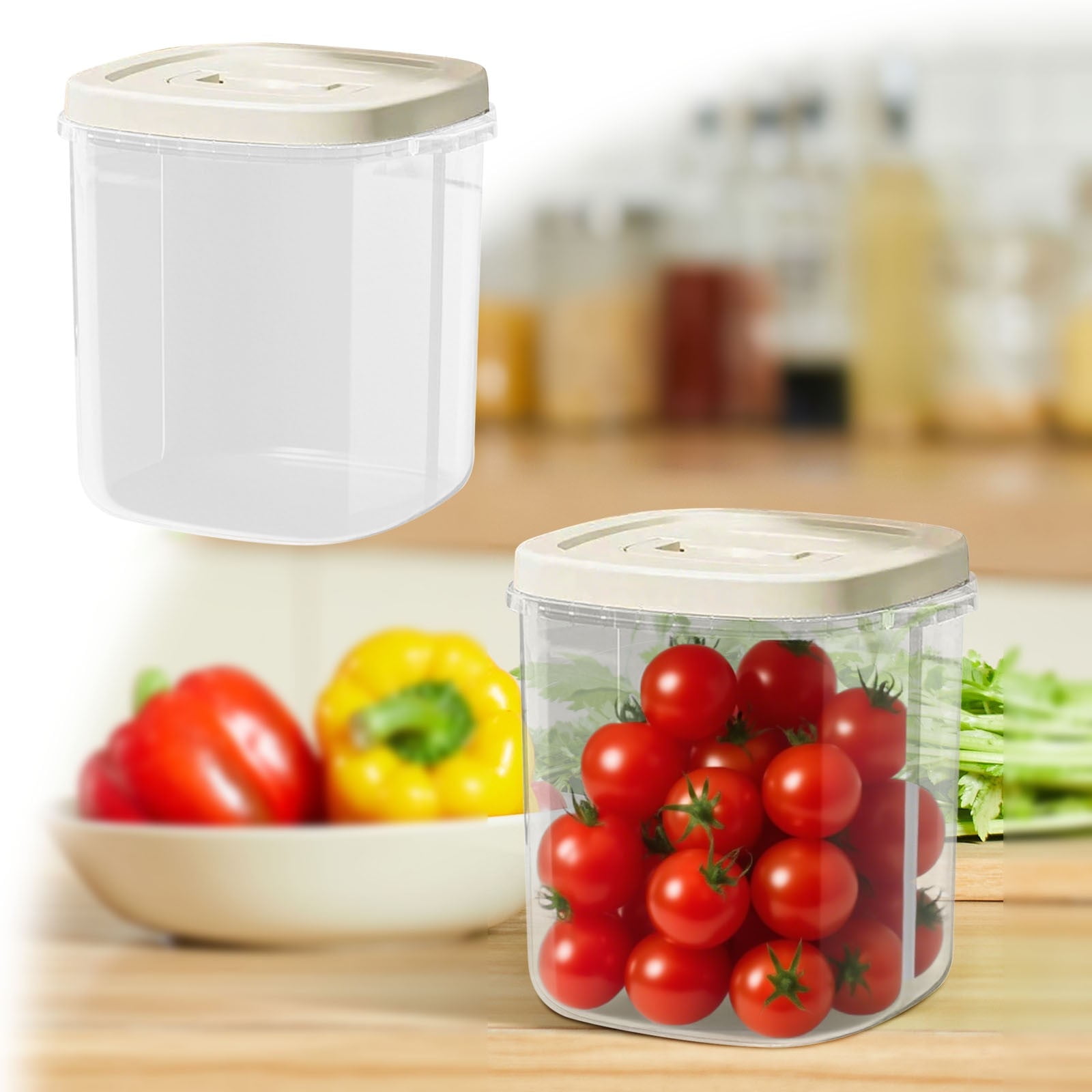 Airtight Flour and Rice Storage Container with Secure Lid and Measuring ...