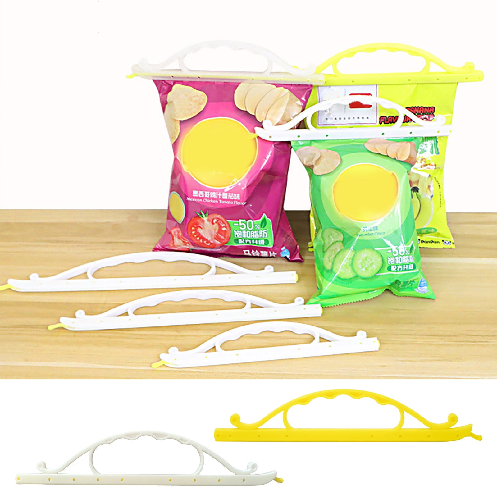 Airtight Food Bag Clips with Handle, 6-Pack Steel & PVC Sealing Clamps ...