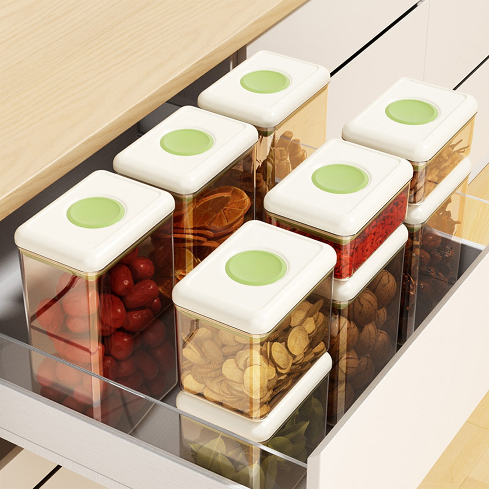 Airtight Food Storage Canister,Plastic Grain Jar,Locking Lid + Spout ...