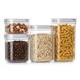 Airtight Food Storage Canisters 4-Piece Set Transparent Kitchen Pantry ...