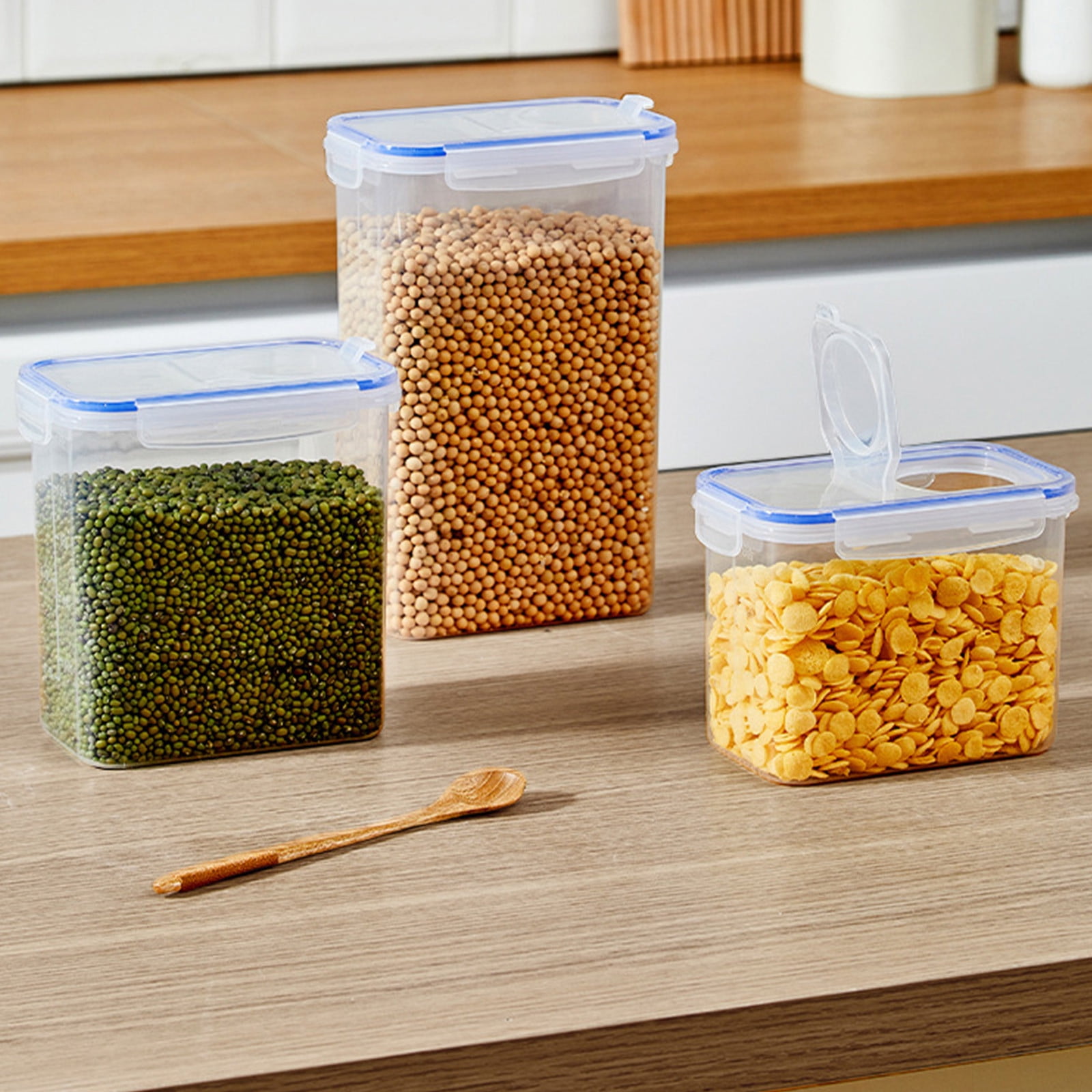 Airtight Food Storage Container Clear Plastic Canister with Lid – Dry ...