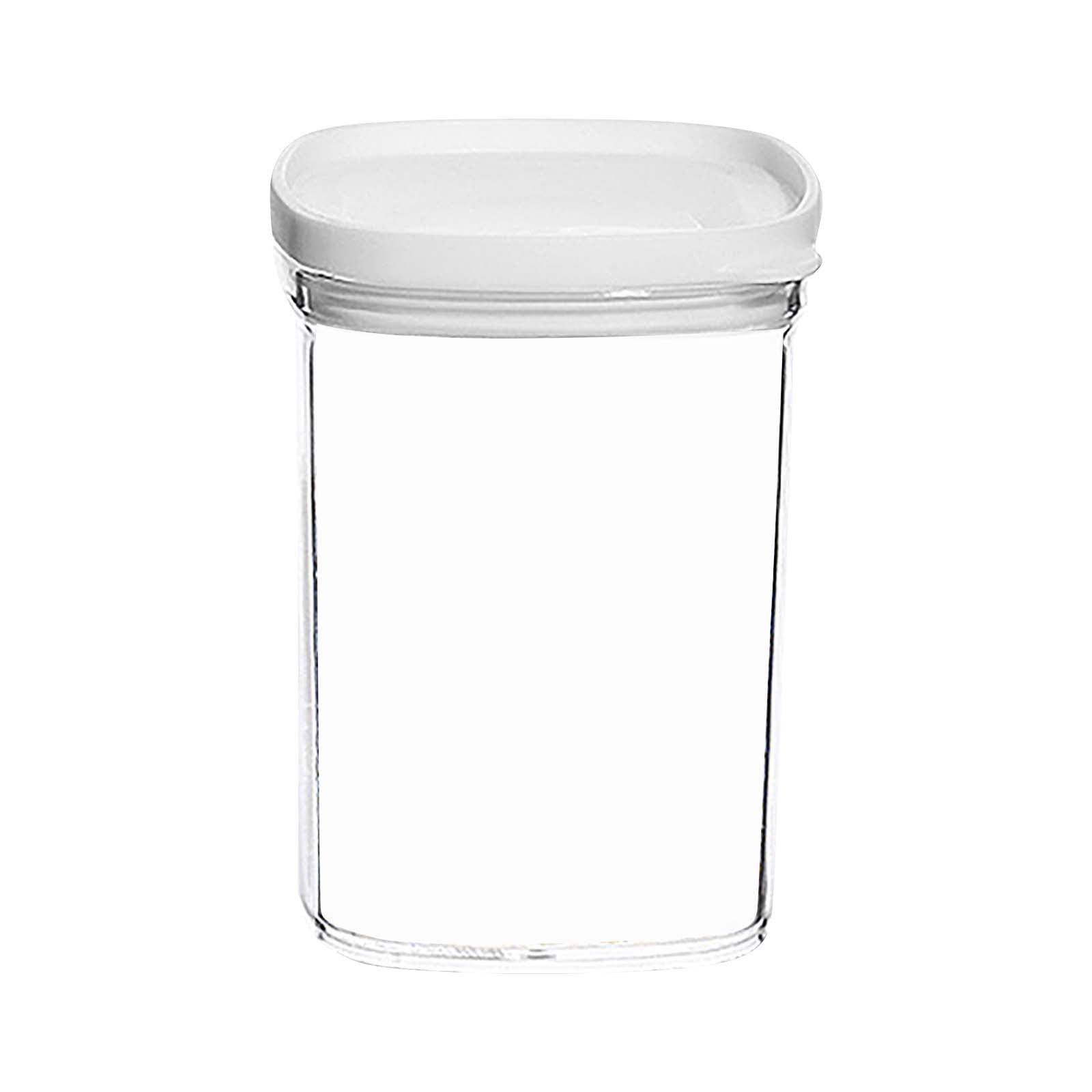 Airtight Food Storage Container, Clear Plastic Kitchen Jar with 4-Side ...