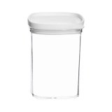 Airtight Food Storage Container, Clear Plastic Kitchen Jar with 4-Side ...