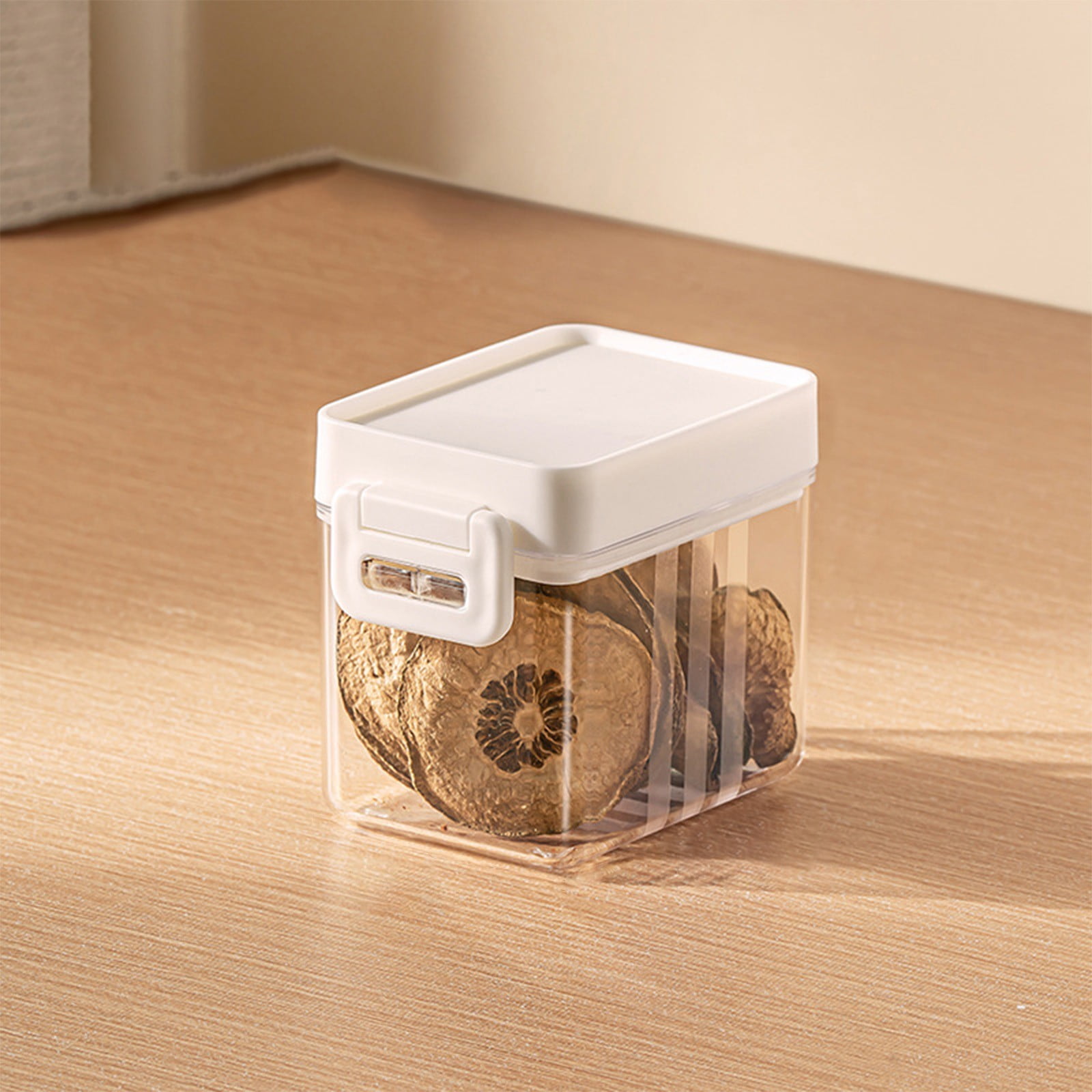 Airtight Food Storage Container Push-Button Plastic Canister, 0.6L ...