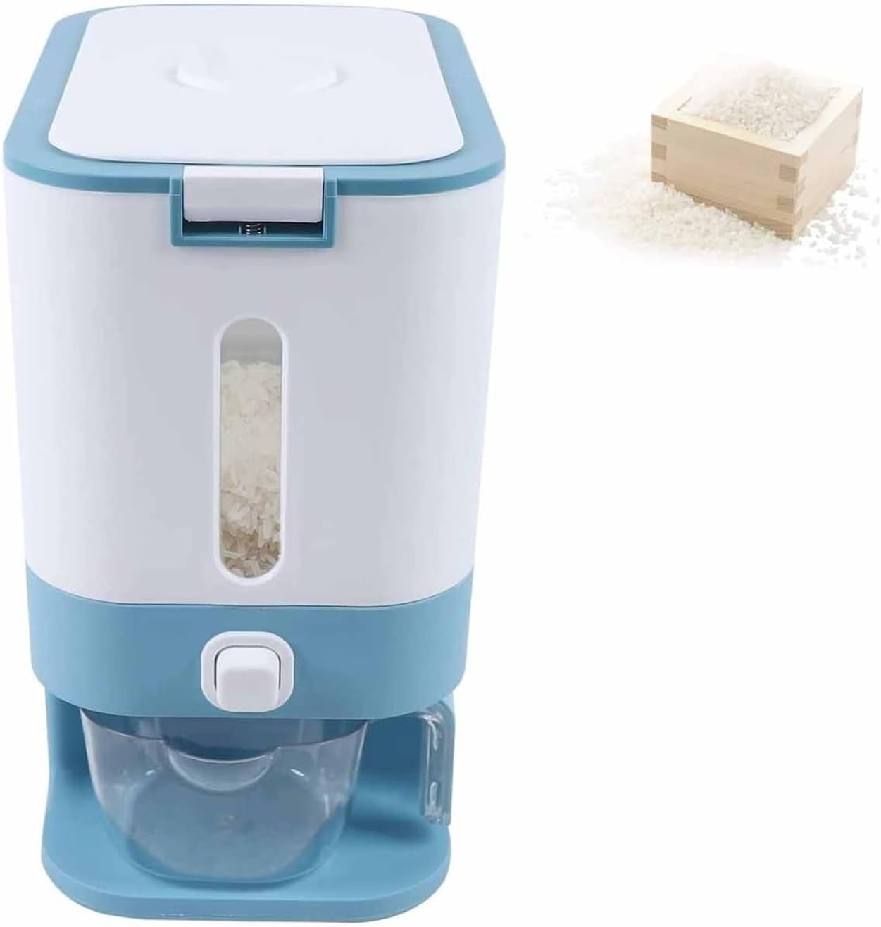 Airtight Food Storage Container,Rice Dispenser Storage Box with Visual ...