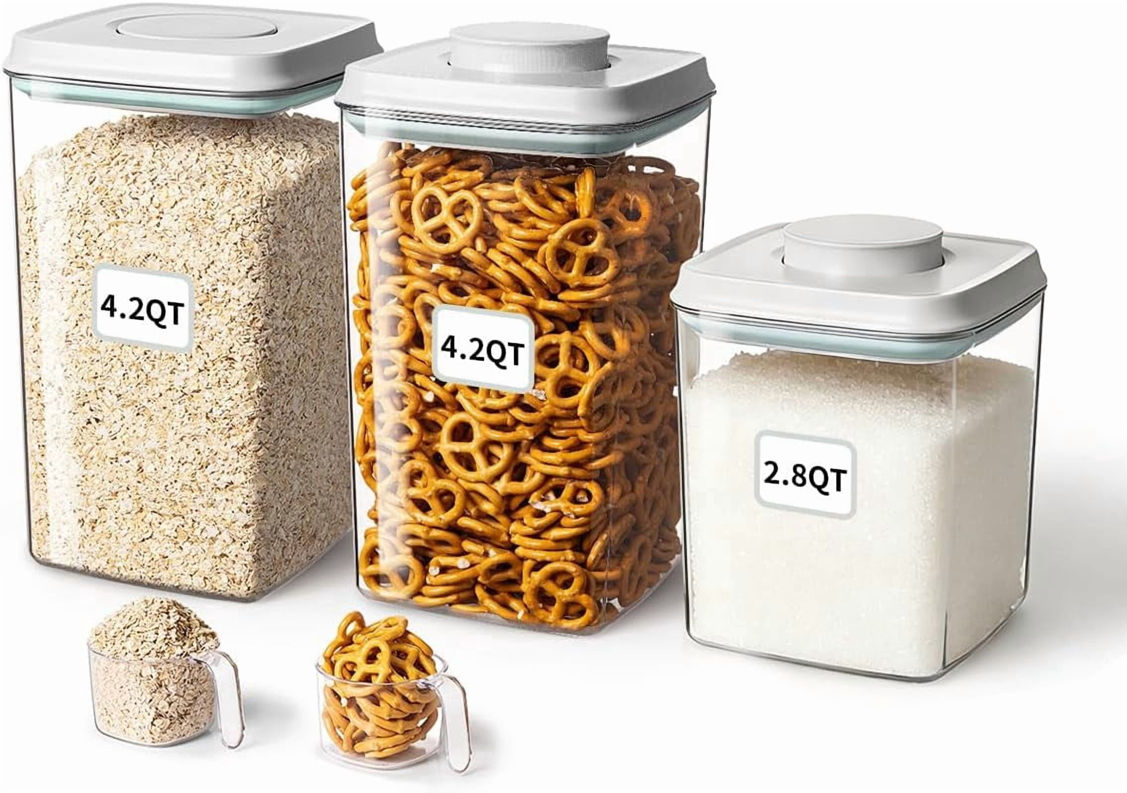 Airtight Food Storage Container Set, 2.8 Qt & 4.2 Qt Canisters with ...