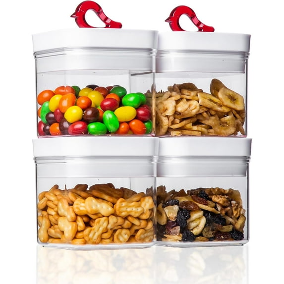 Airtight Food Storage Container Set 4 Pack, BPA Free Kitchen Pantry ...