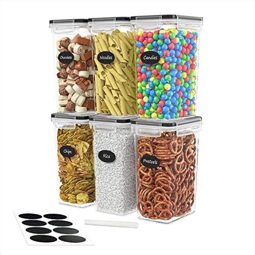 Airtight Food Storage Container Set - 6 Pieces 2.0L - Plastic BPA Free ...