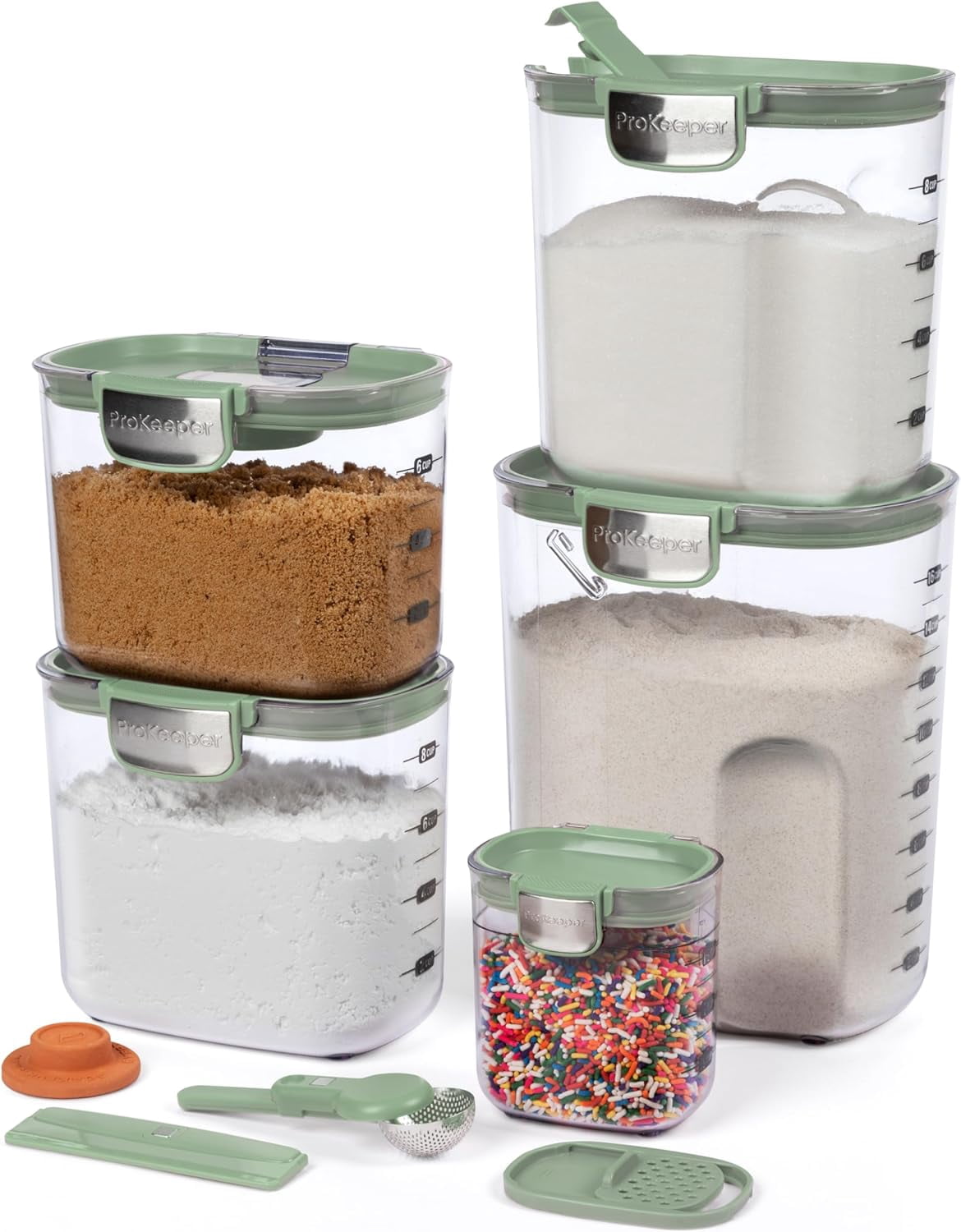 Airtight Food Storage Container Set – Clear Plastic Flour and Sugar ...