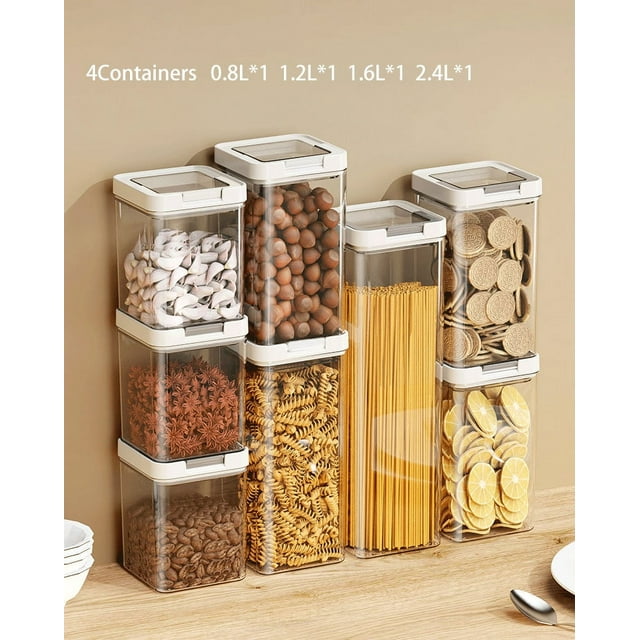 Airtight Food Storage Container Set with Lids,4Pcs BPA Free Plastic ...