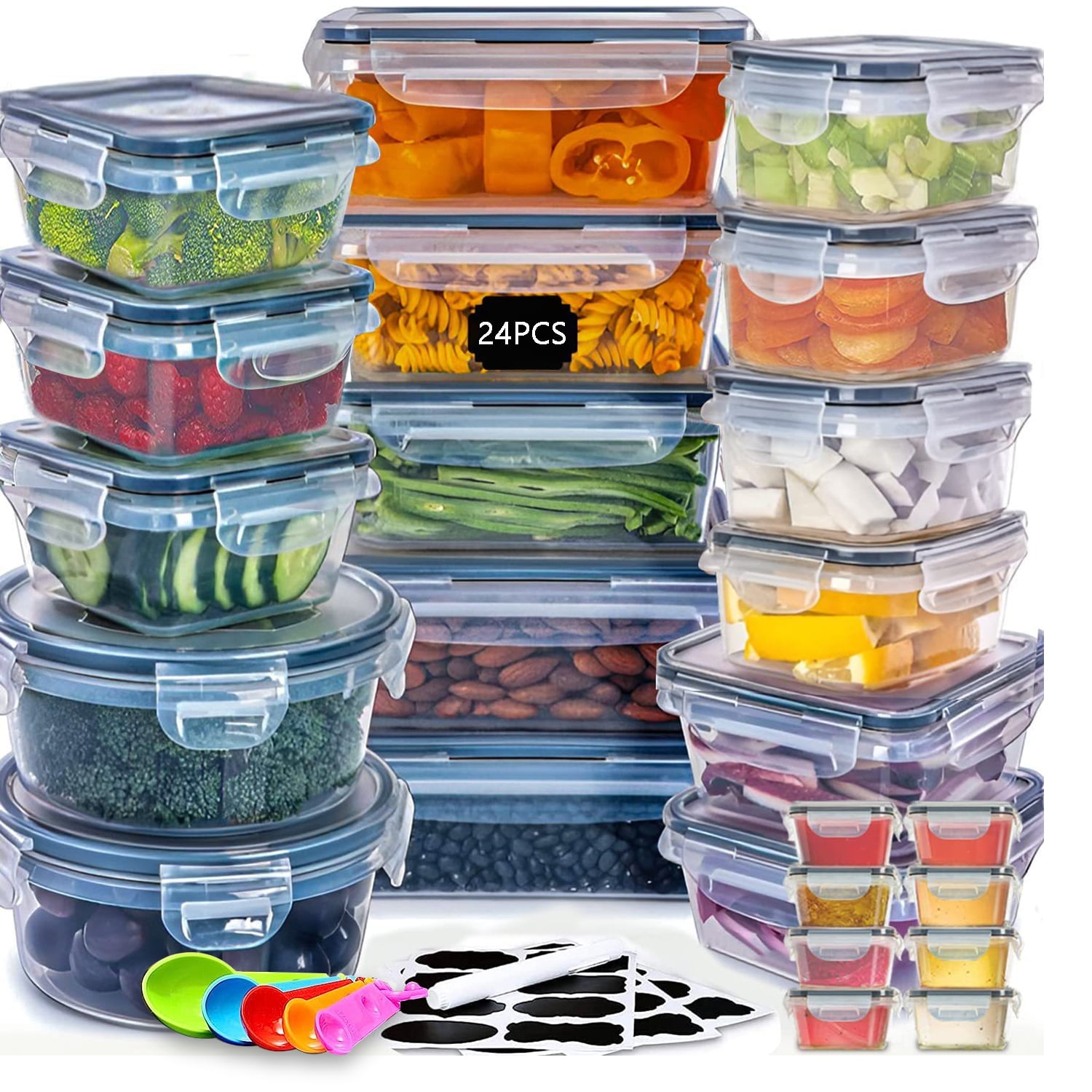 Airtight Food Storage Container Set， Meal Prep Container, Tupperware ...