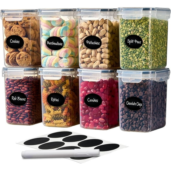 Airtight Food Storage Container Set PlasticKitchen Pantry Storage ...