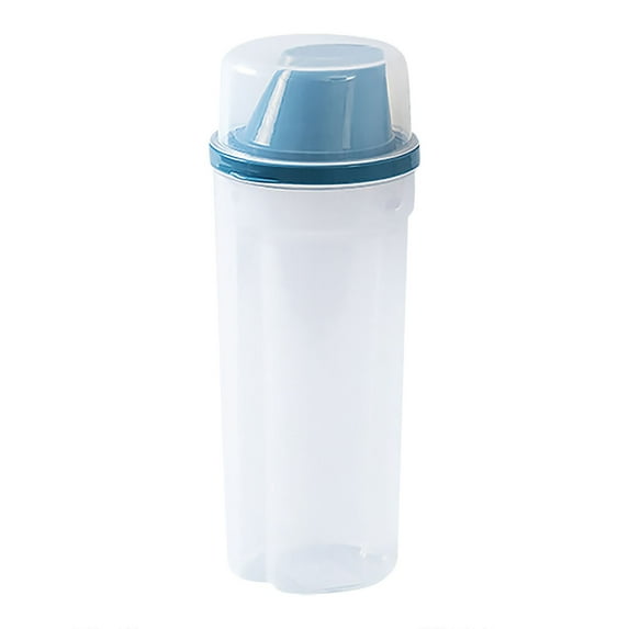 Airtight Food Storage Container with Integrated Measuring Cup and ...