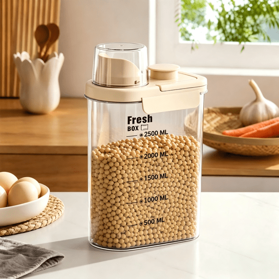 Airtight Food Storage Container with Pour Spout and Measurement ...