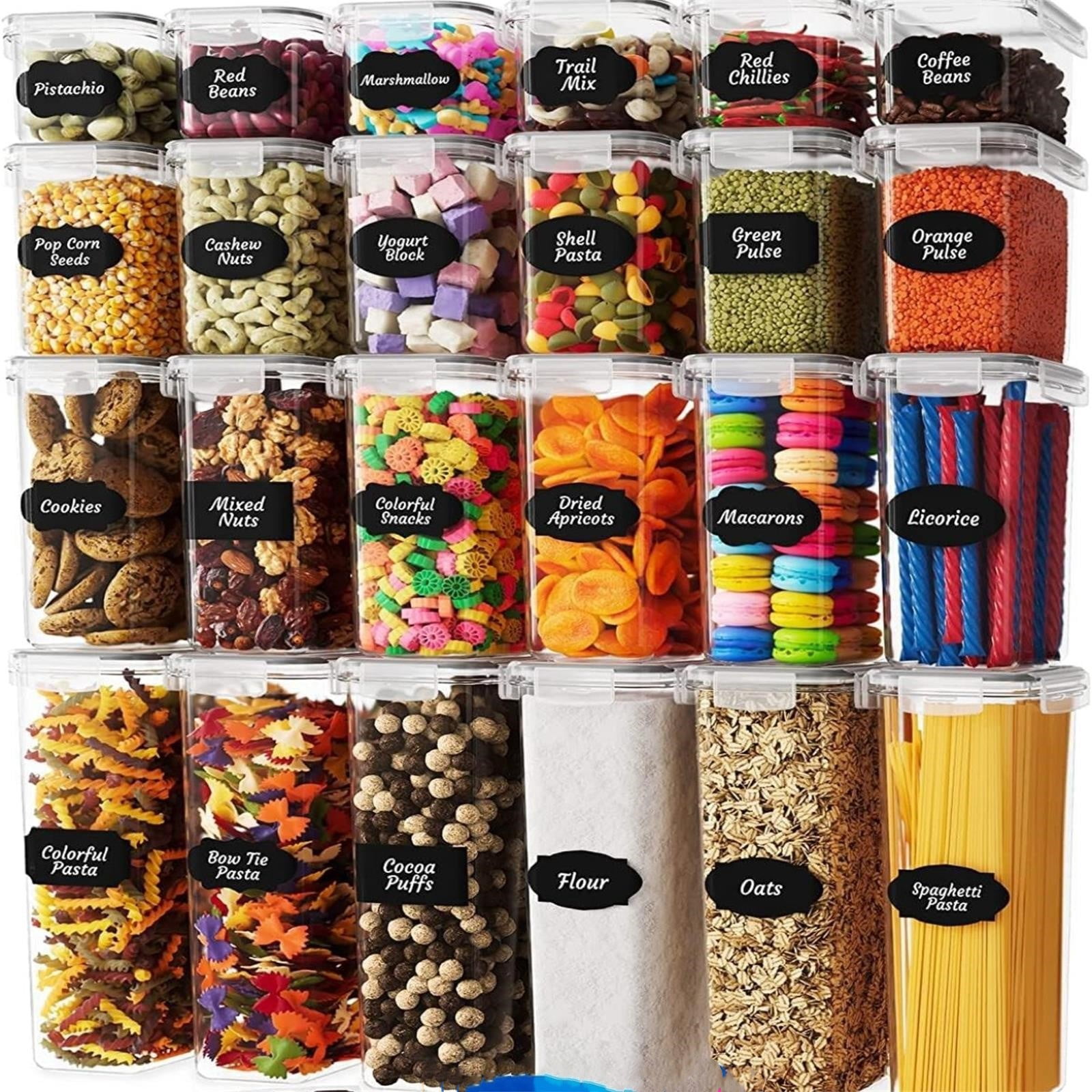 BAOKALER 24-Cup Airtight Food Storage Containers Set, 24 Pieces with ...