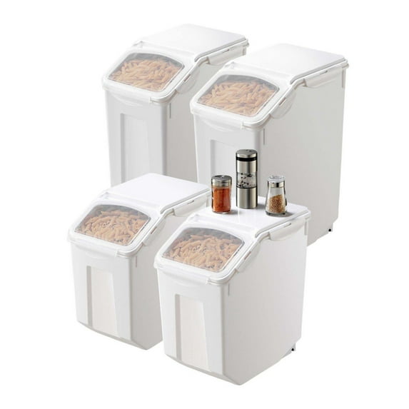 Airtight Food Storage Containers 4-Piece Set - 3.5/4.5 Gal Kitchen Bins ...