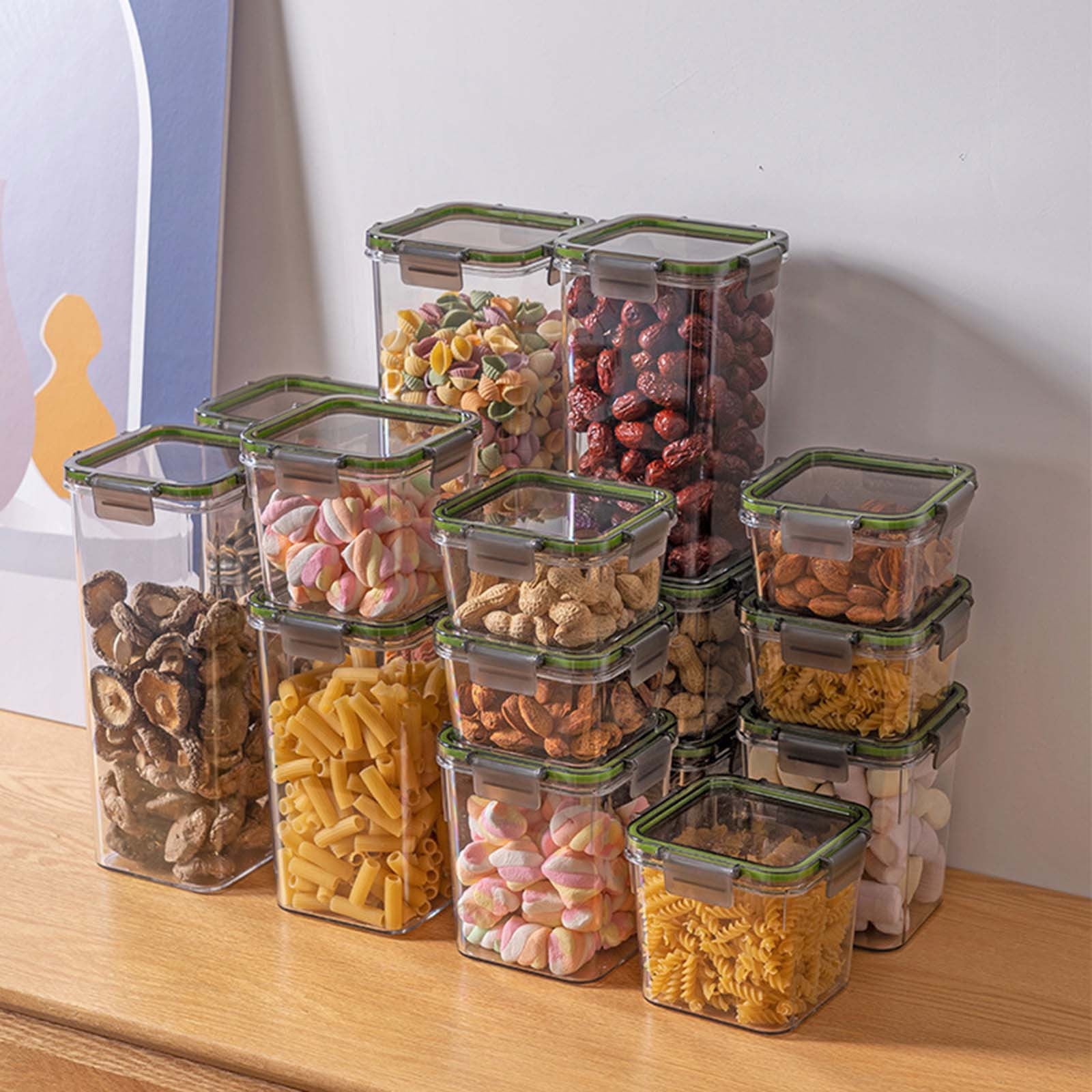 Airtight Food Storage Containers 5-Piece Set with Lids Transparent ...